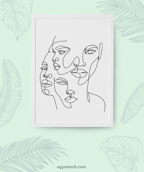 abstract faces line art | EgyMerch