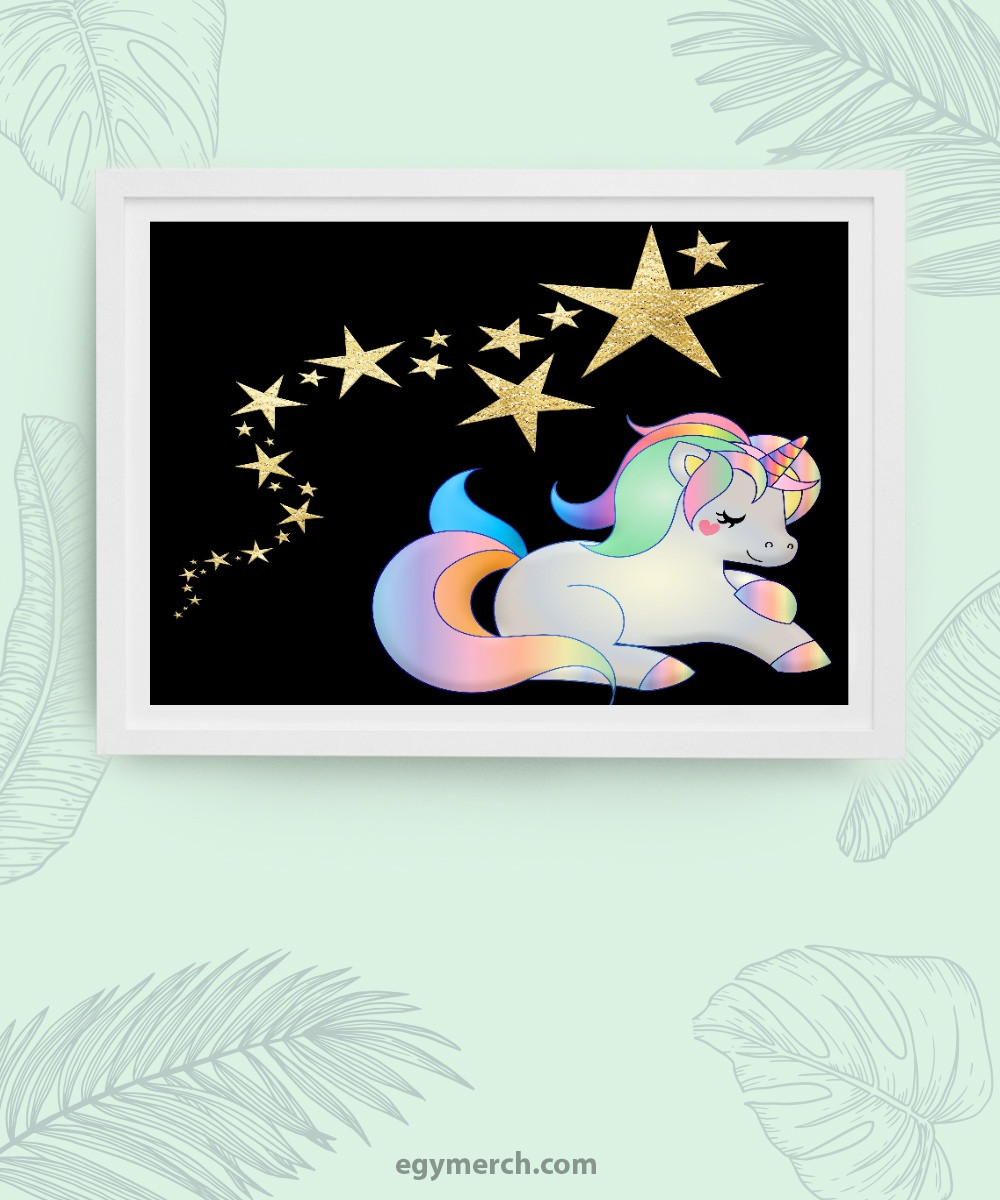 A magical unicorn with shiny stars | EgyMerch